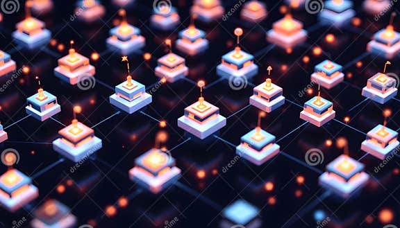 Abstract Network Data Visualization 3d Render Stock Illustration - Illustration of connections ...