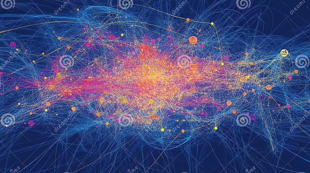 Abstract Network Data Visualization Global Connections Complex System ...