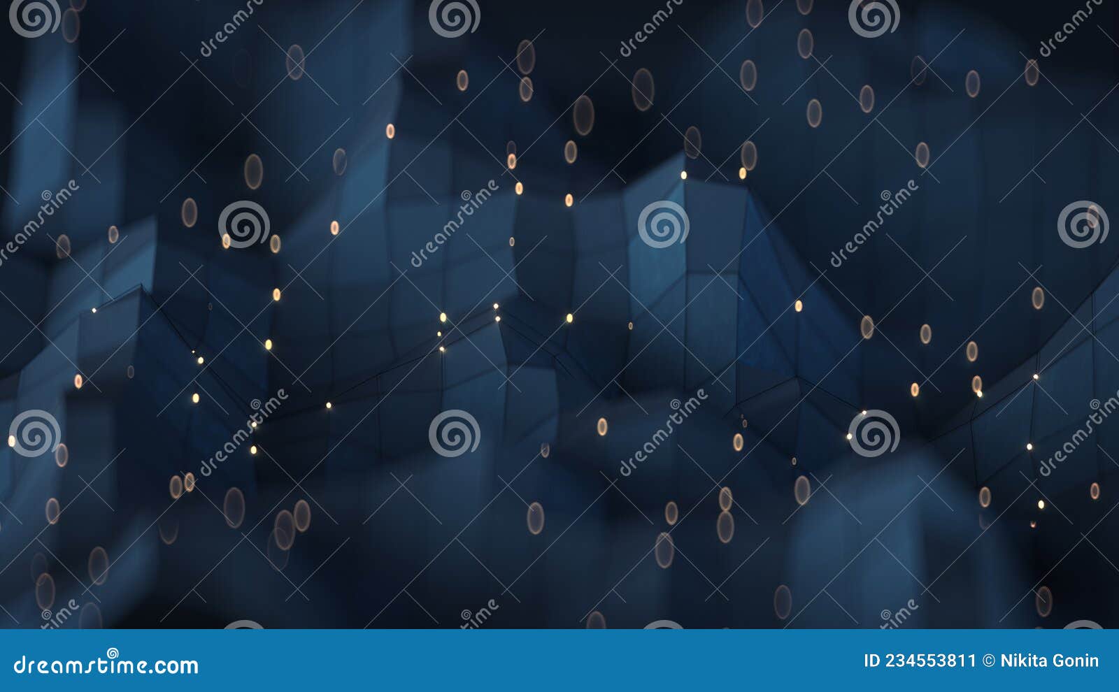 Abstract Network Design 3D Render Illustration Stock Illustration ...