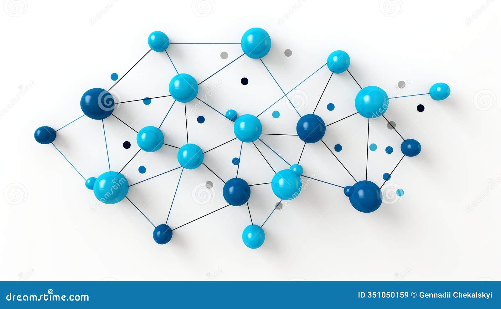 Abstract Network Diagram Featuring Nodes and Lines in Shades of Blue on ...
