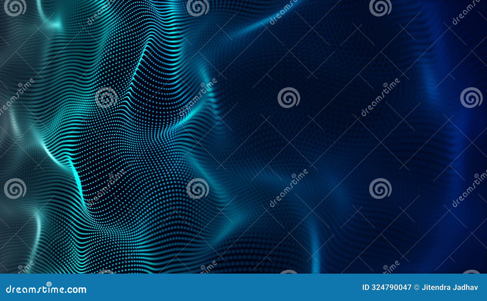 Abstract Network of Digital Particles Stock Image - Image of wave ...