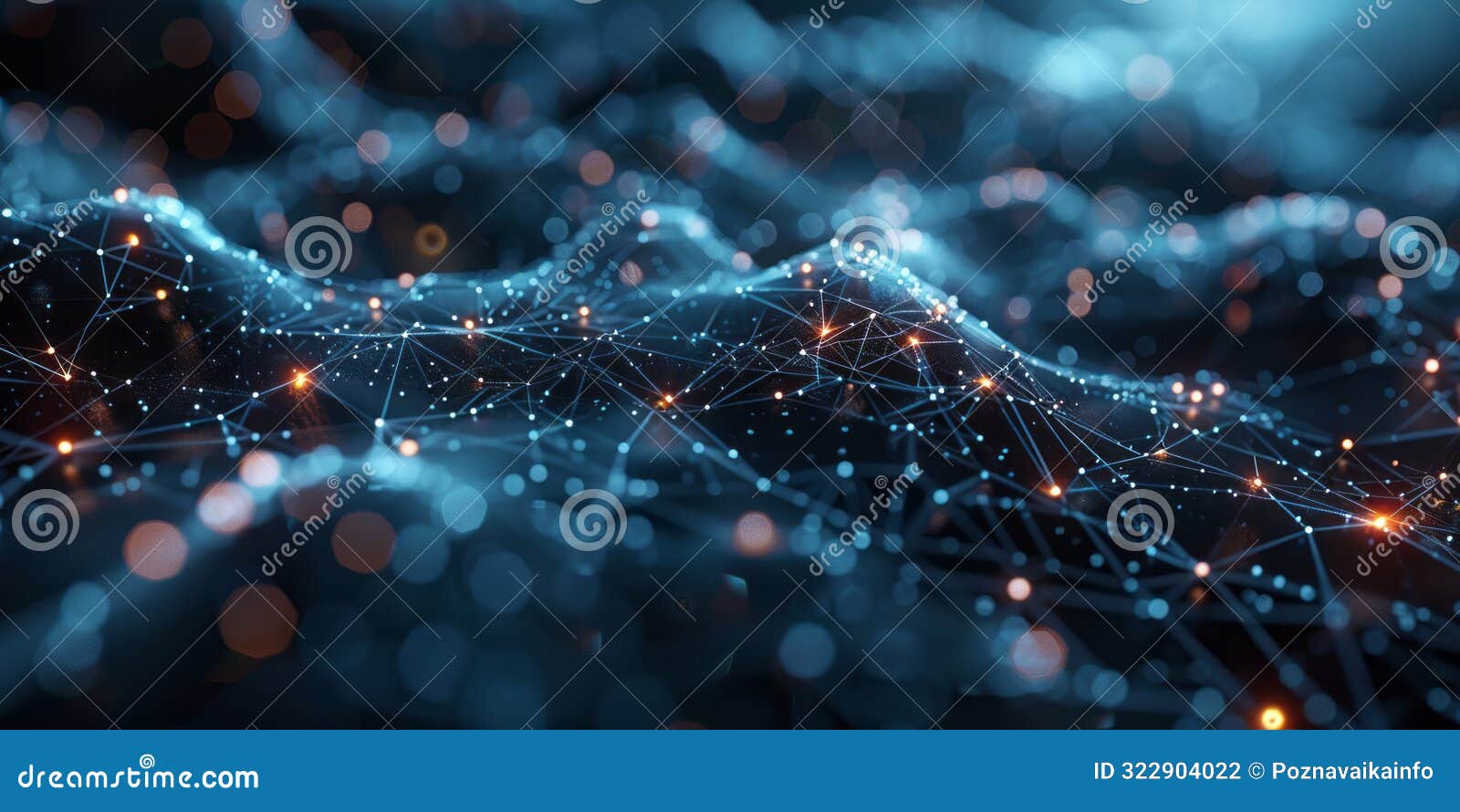 Interlinked Dots On Vibrant Blue Backdrop Abstract Communication ...