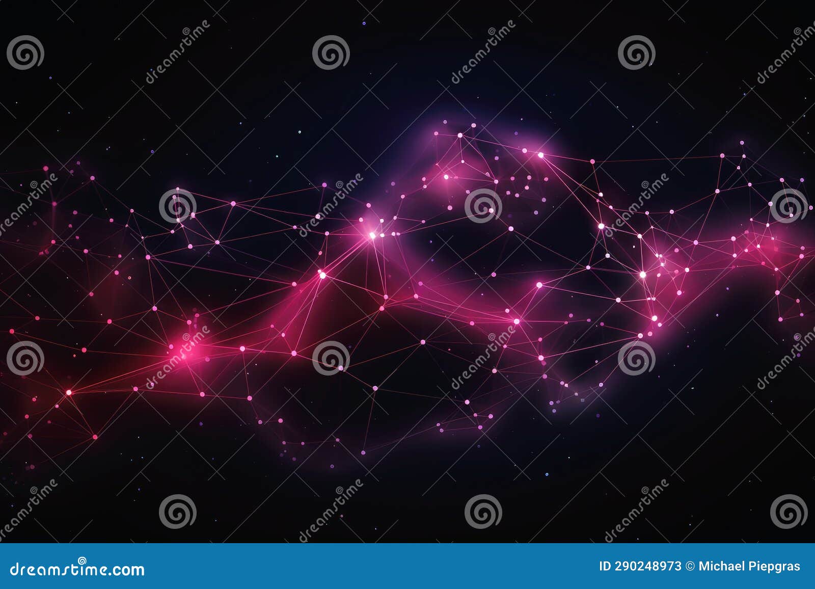 Abstract Network Grid Background with Connected Particles Stock ...