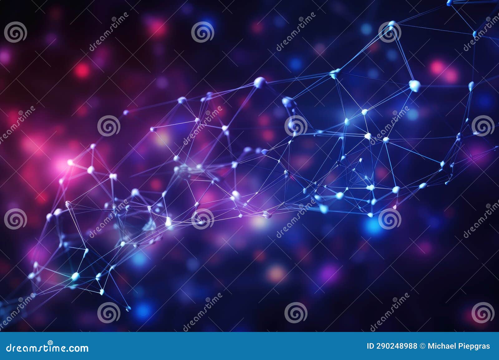 Abstract Network Grid Background with Connected Particles Stock ...