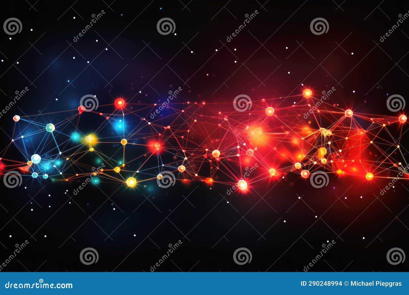 Abstract Network Grid Background with Connected Particles Stock ...