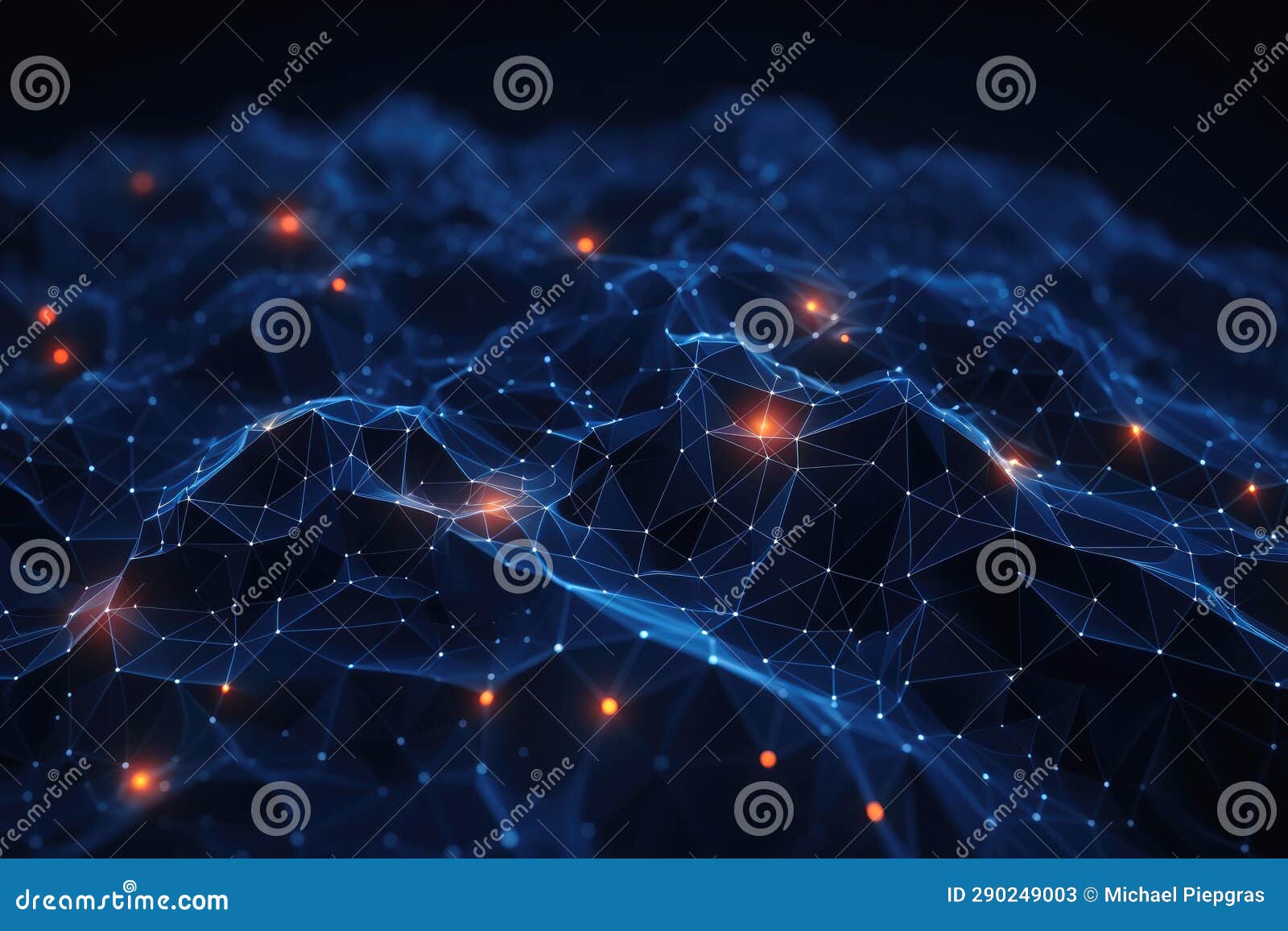 Abstract Network Grid Background with Connected Particles Stock ...