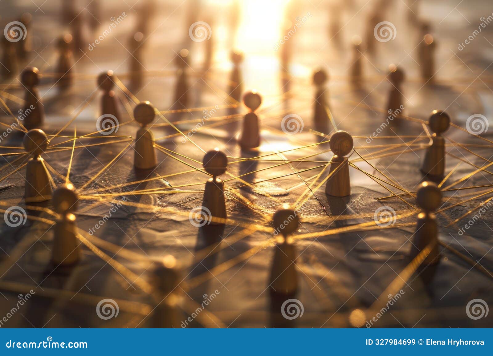 Abstract Network of Human Figures Connected by Lines Representing ...