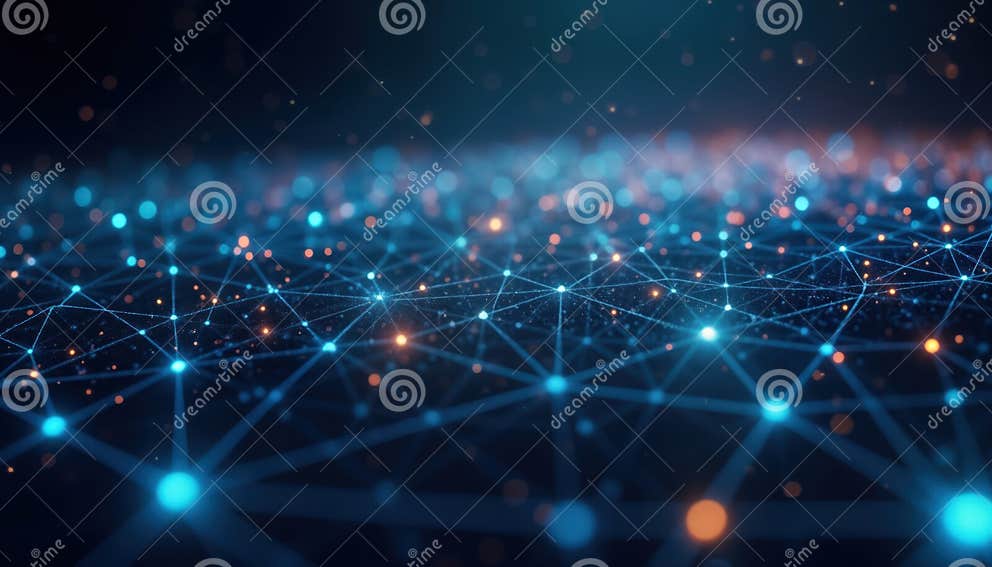 Abstract Network Illustration Shows Complex Interconnected Digital Data ...
