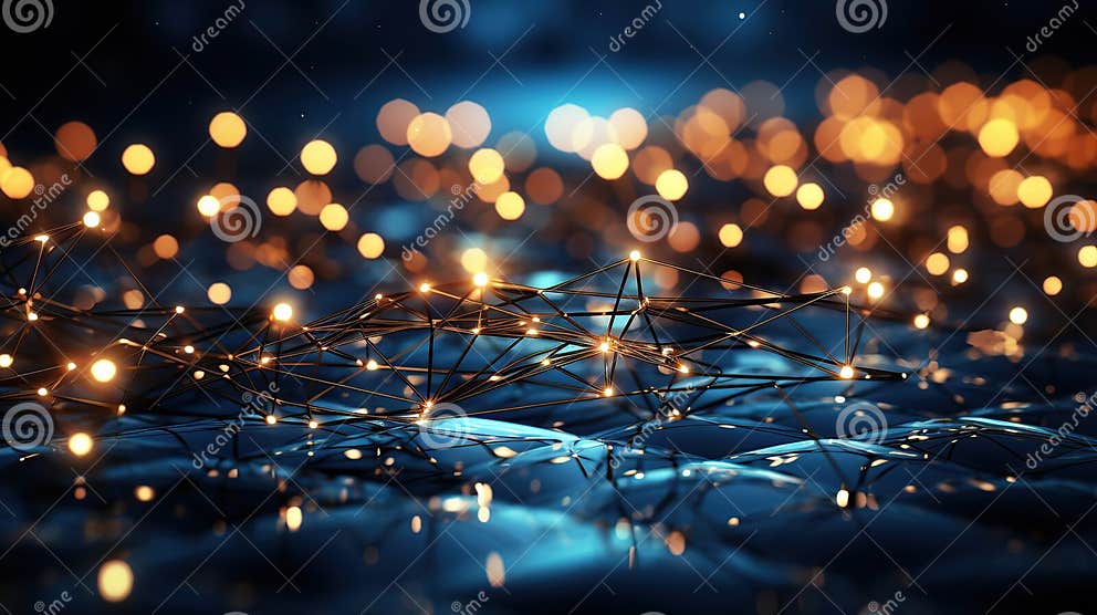 Abstract Network of Lights stock illustration. Illustration of lights ...