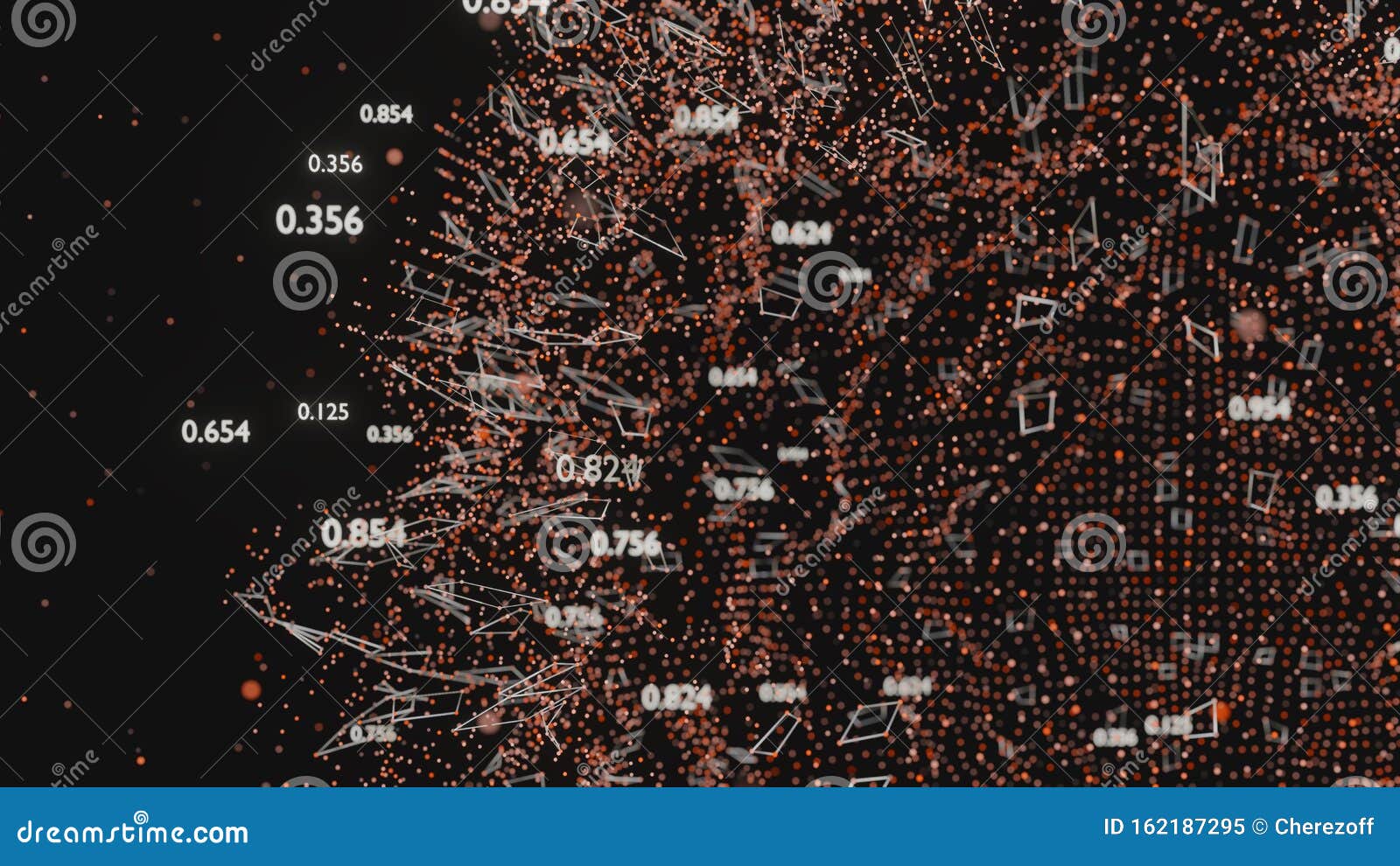 Abstract Network of Lines and Random Numbers Stock Illustration ...