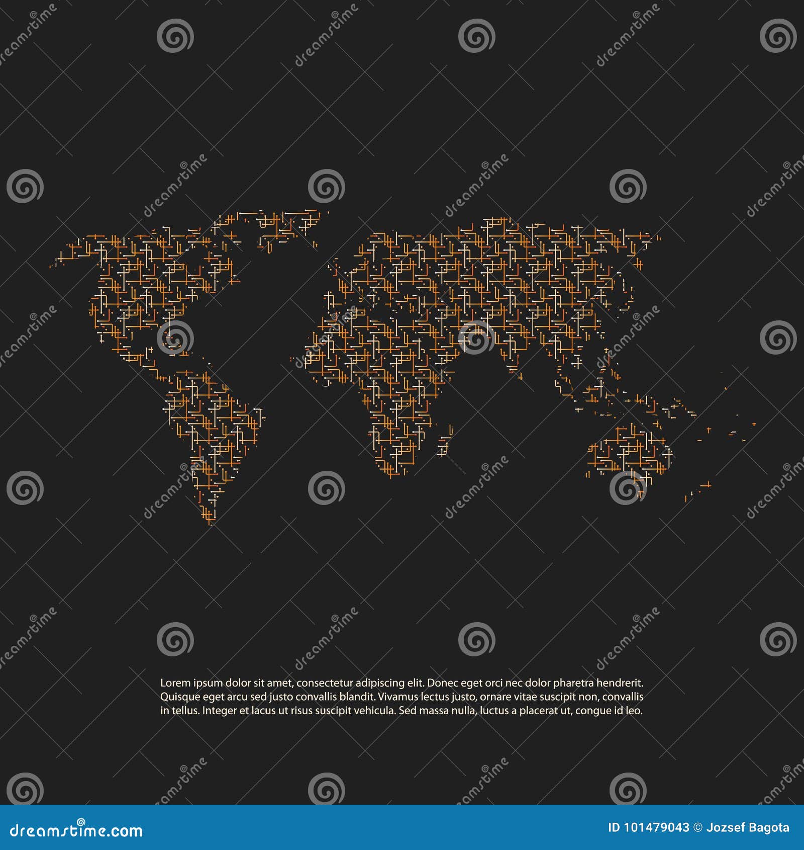 Abstract Network Patterned World Map - Minimal Modern Style Technology ...