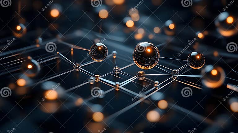 Abstract Network of Spheres and Connections Representing Digital Data ...