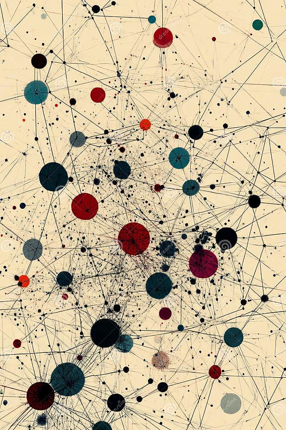 Abstract Network Structure with Patterned Layout and Colorful Data Points for Creative Visuals ...