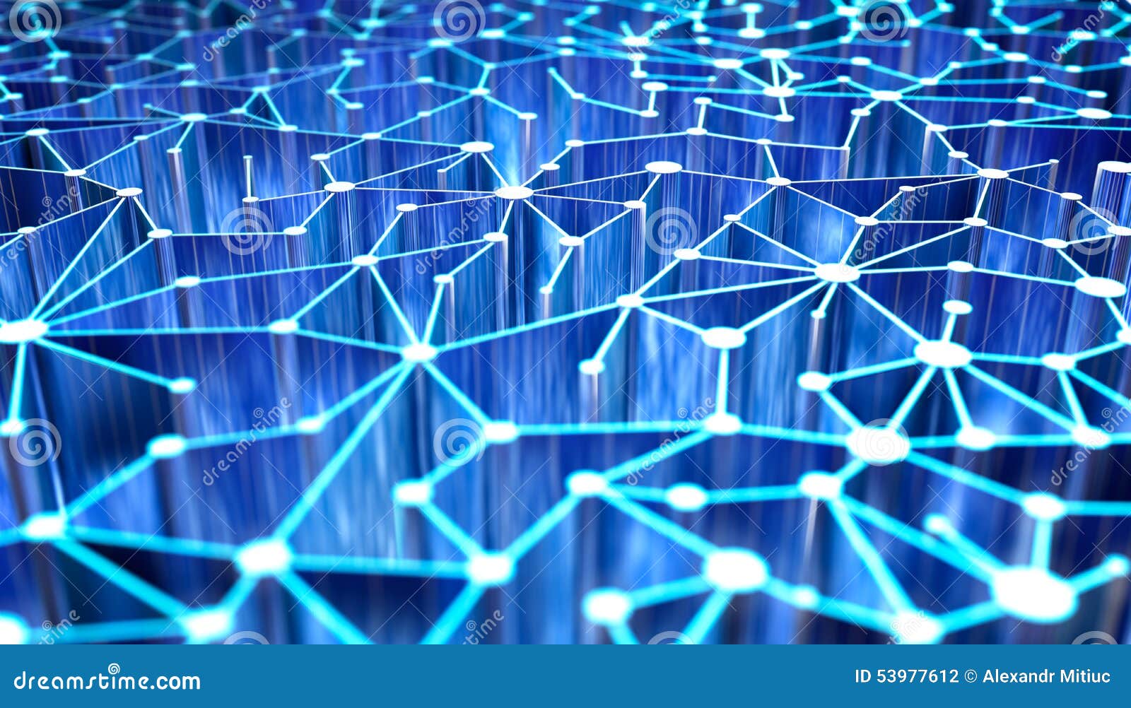 Abstract Network Technology 3D Background Stock Illustration ...