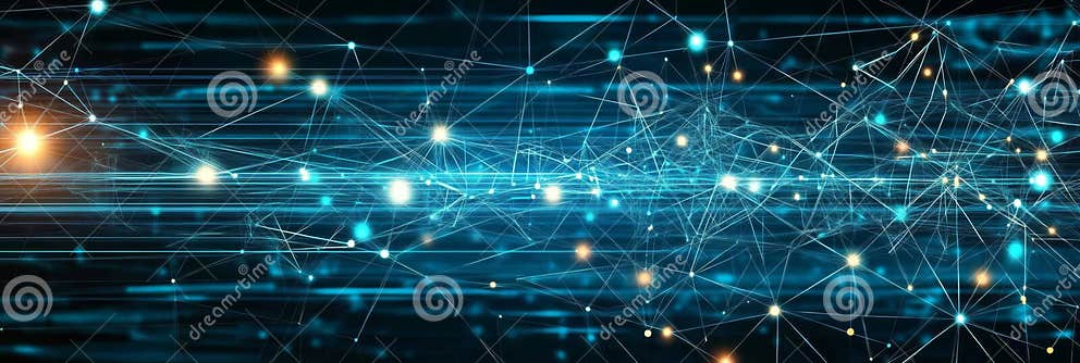 An Abstract Network of White Nodes and Lines Stock Illustration ...