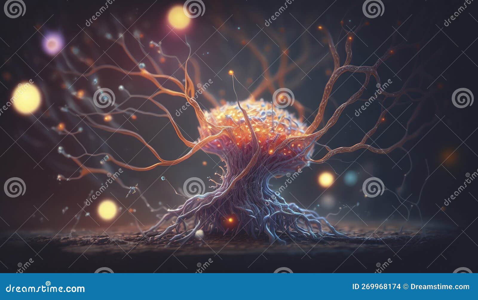 Abstract Neural Cell. Generative AI Stock Illustration - Illustration ...