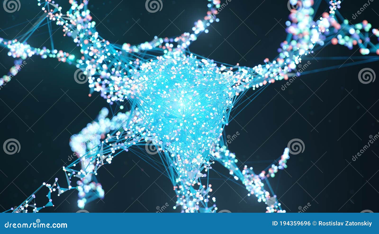 Abstract Neural Cells. AI Neuron. Artificial Neural Network Technology ...