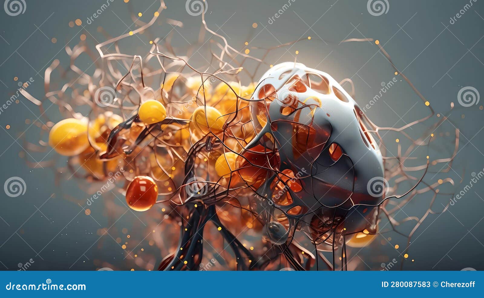 Abstract Neural Network, Beautiful Render Stock Illustration ...