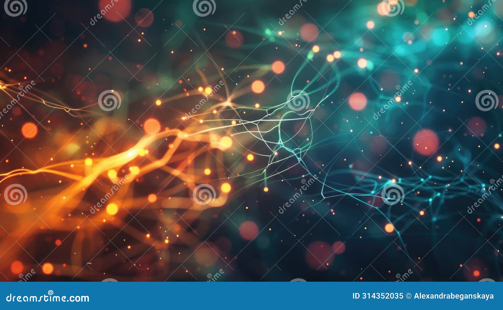 Abstract Neural Network Concept with Colorful Connection Nodes Stock ...