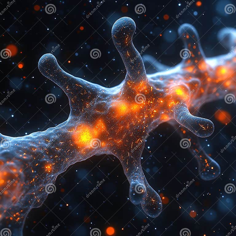 Abstract Neural Network Connection with Glowing Synapses Stock Image - Image of biotechnology ...