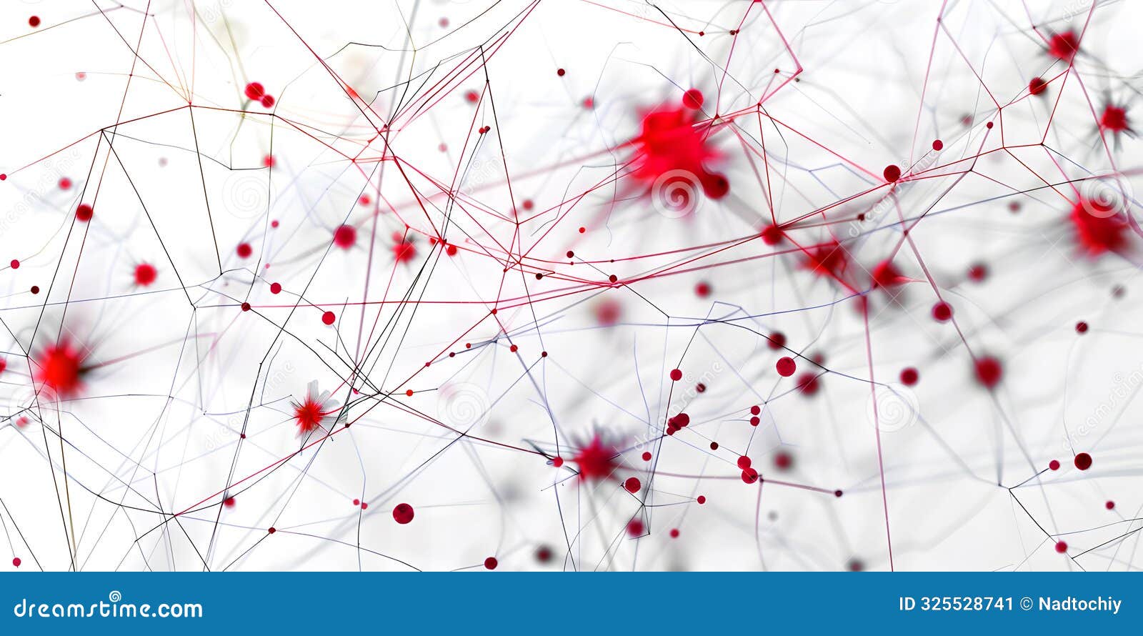 Abstract Neural Network Connections with Red and Black Elements Stock ...