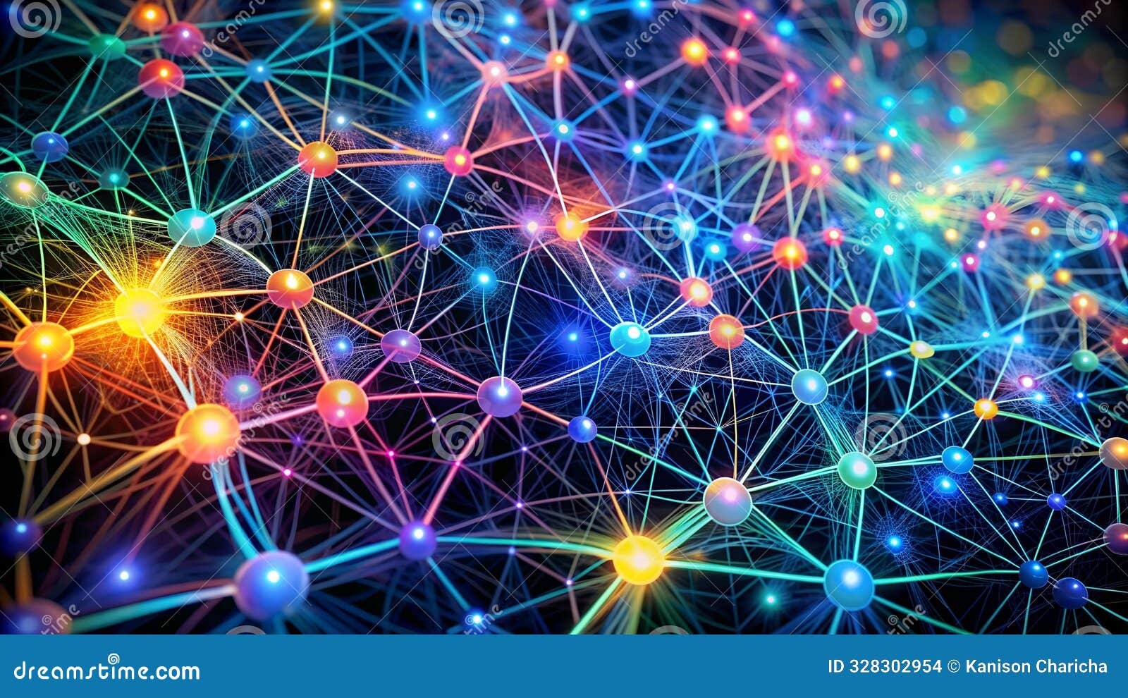 Abstract Neural Network Flow: a Visual Representation of Interconnected Data Generative AI Stock ...