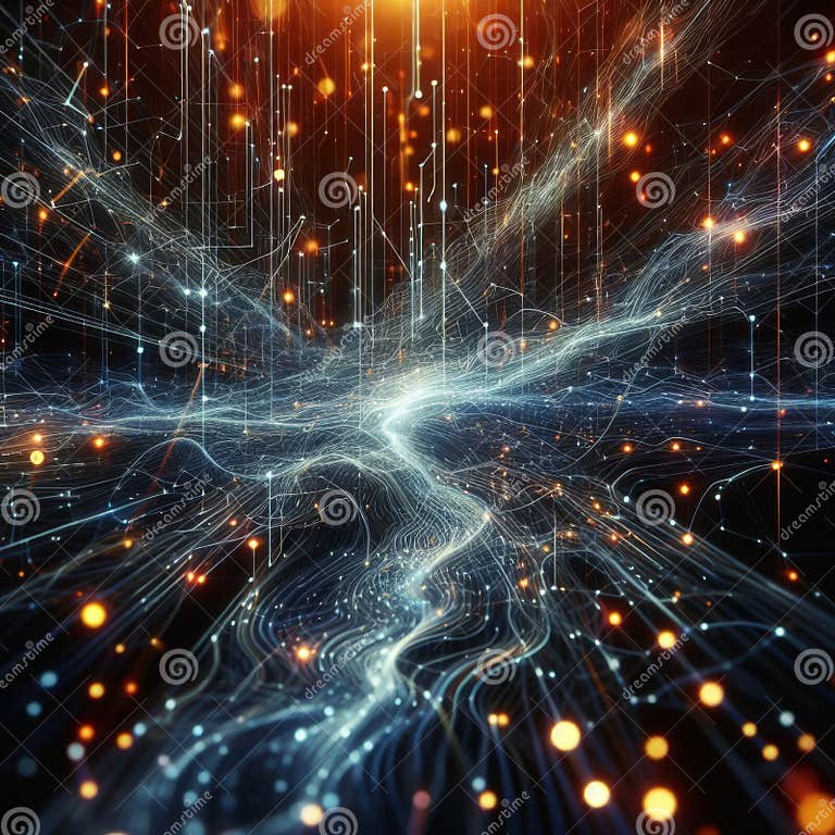 Abstract Neural Network with Flowing Data Streams Stock Image - Image of science, complex: 322249243