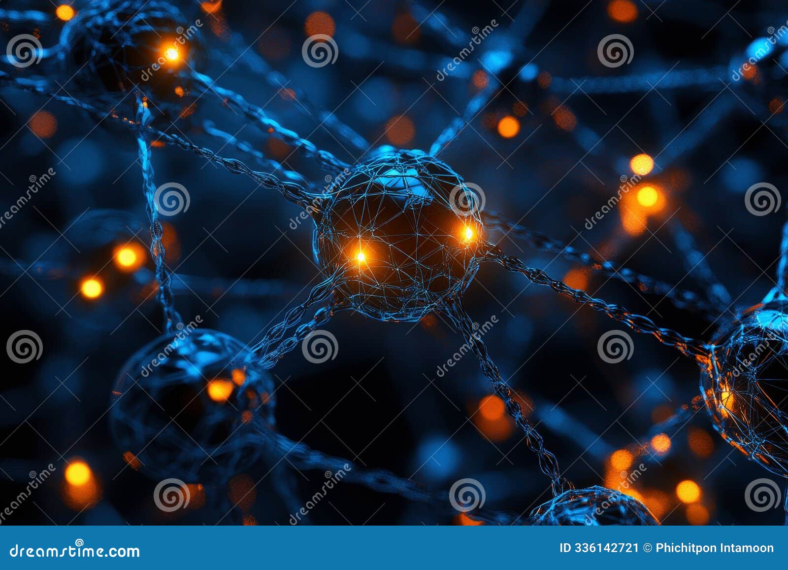 Abstract Neural Network with Glowing Nodes of AI Learning Process ... Abstract Neural Network with Glowing Nodes of AI Learning Process ...