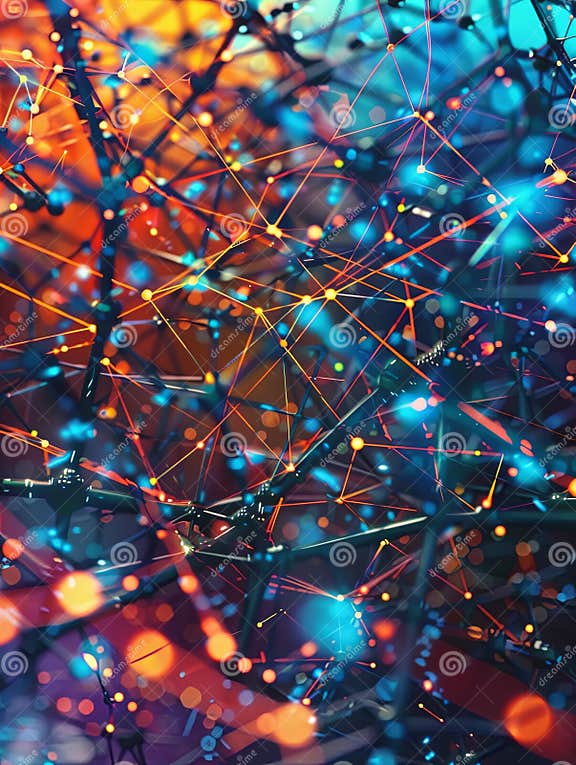 Abstract Neural Network Image with Interconnected Nodes and Lines, Illustrating Artificial ...