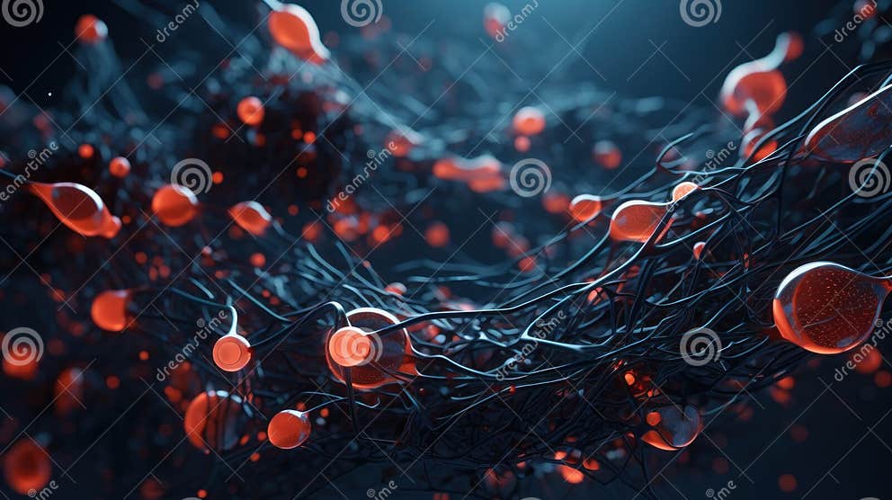 Abstract Neural Network Synapses Visualization. Digital Visualization ...