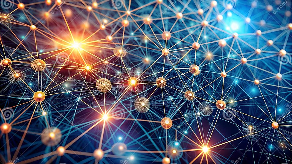 Abstract Neural Network Tapestry: a Visual Symphony of Interconnected Data Generative AI Stock ...