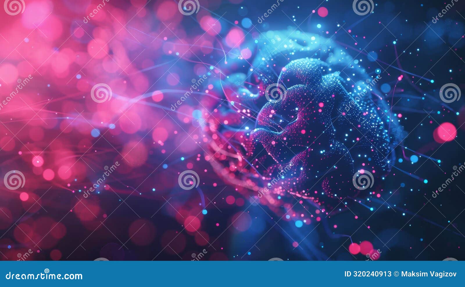 Abstract Neural Network Visualization Generative Ai Stock Image