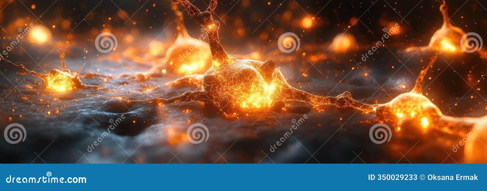 Abstract Neural Webs of Interconnected Synapse Nodes with Glowing Pathways, Dynamic Branching ...