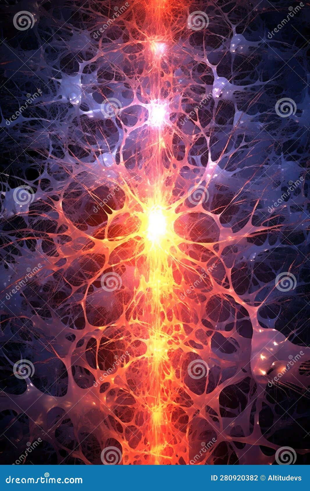 Abstract Neuron Network with Glowing Synapses Stock Illustration ...