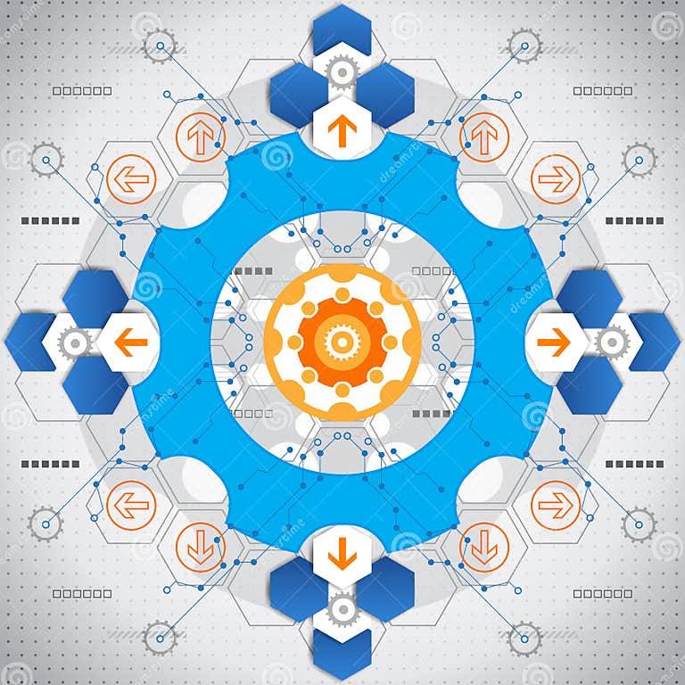 Abstract New Technology Elements Background. Vector Illustration Stock ...