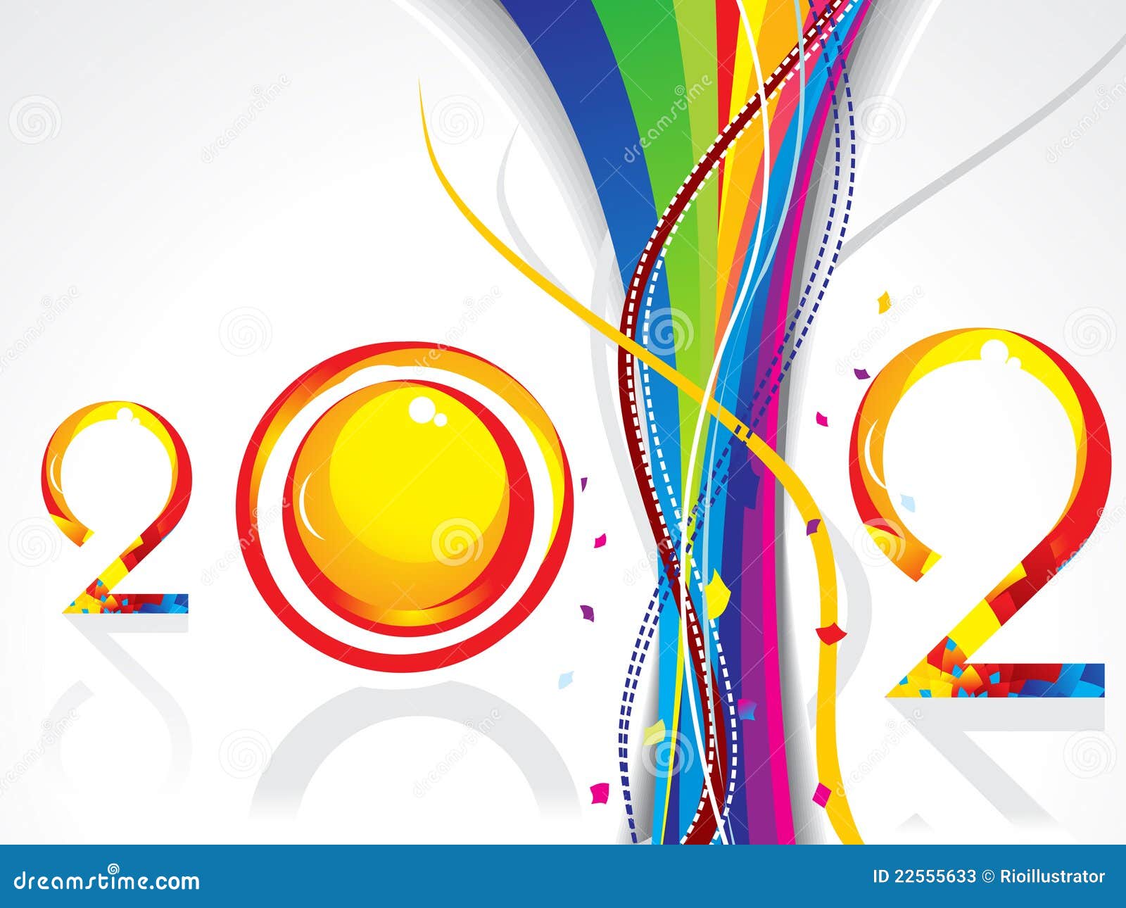 Abstract New Year Background with Wave Stock Vector - Illustration of ...