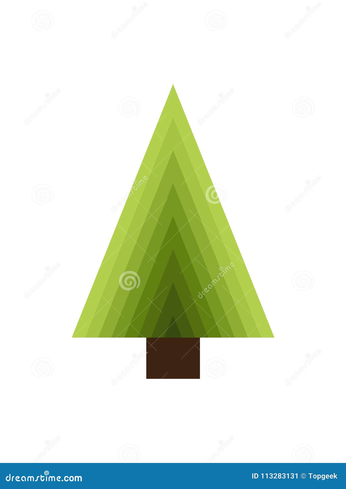 Abstract New Year Tree Made of Triangles and Trunk Stock Vector ...