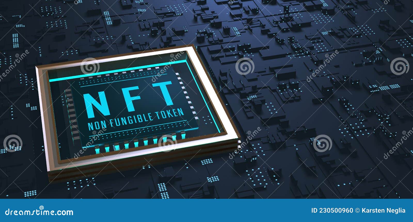 Abstract Nft Chip. Non-fungible Token and Hardware Concept Stock ...