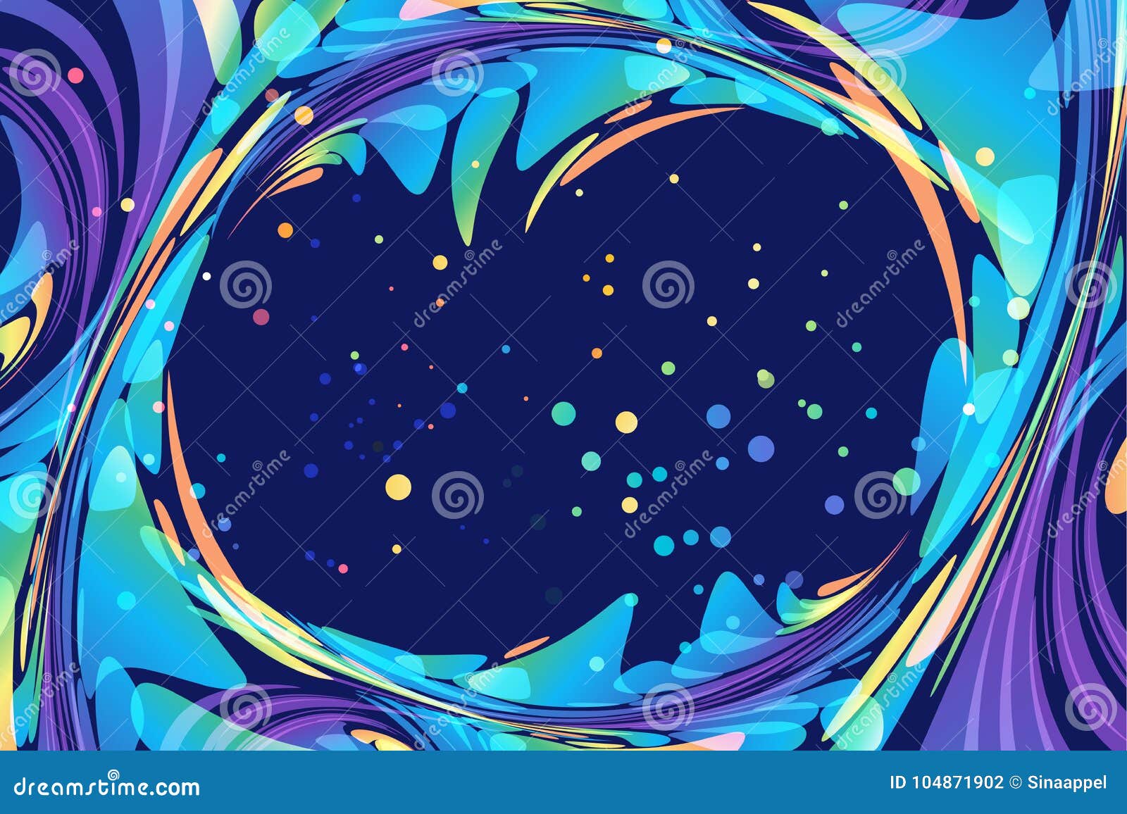 Abstract Night Background with Frame, Poster Template Stock Vector ...