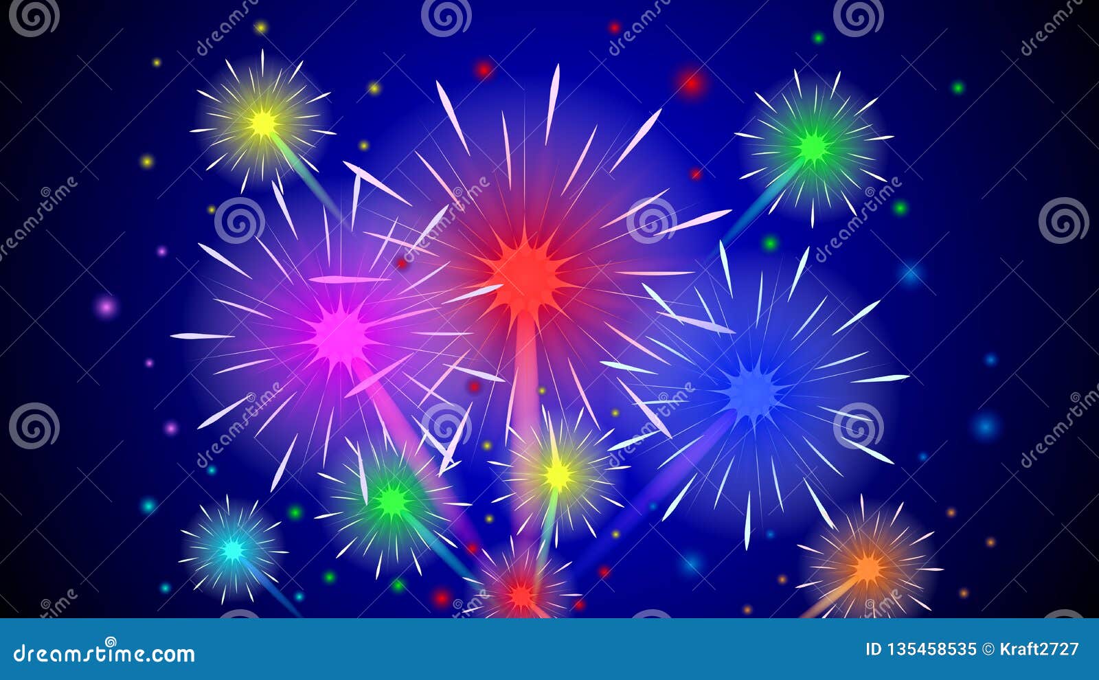 Abstract Night Firework Background Stock Vector - Illustration of ...