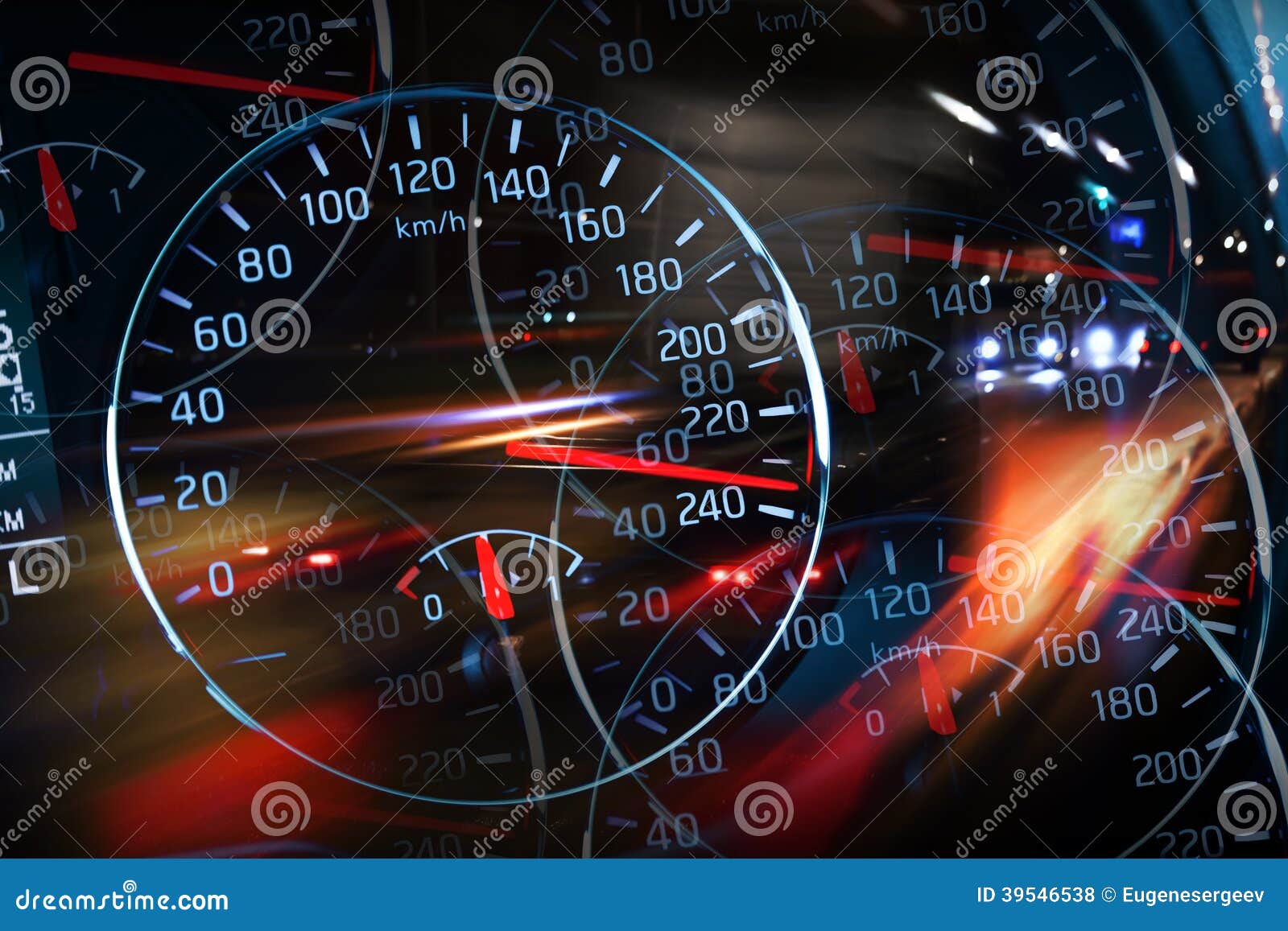 Abstract Night Racing Illustration with Blurred Lights Stock Photo ...