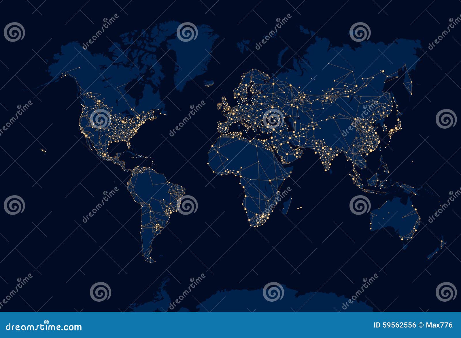 Abstract Night World Map stock vector. Illustration of africa - 59562556