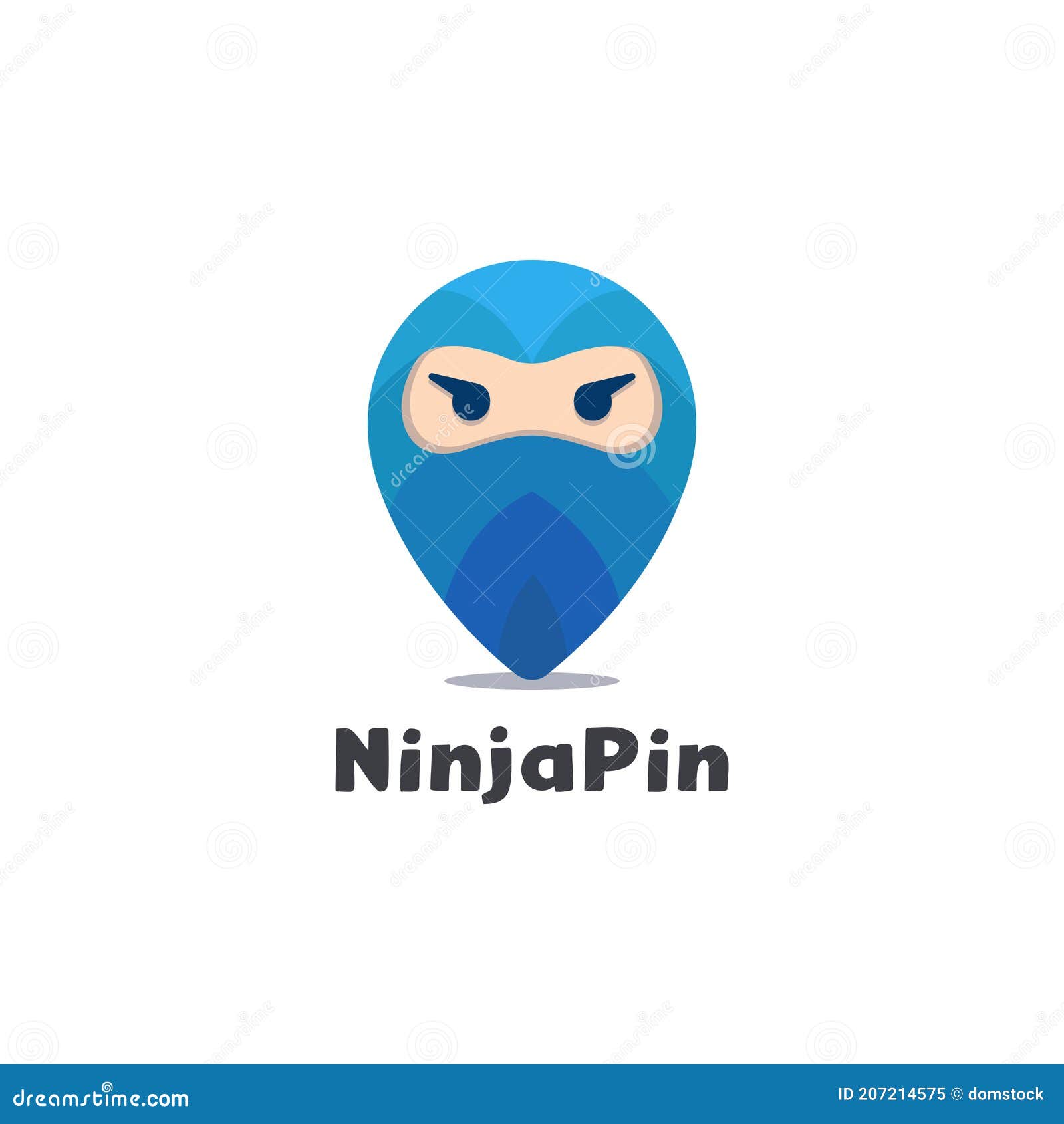 Abstract Ninja Pin Logo Icon Vector Stock Vector - Illustration of head ...