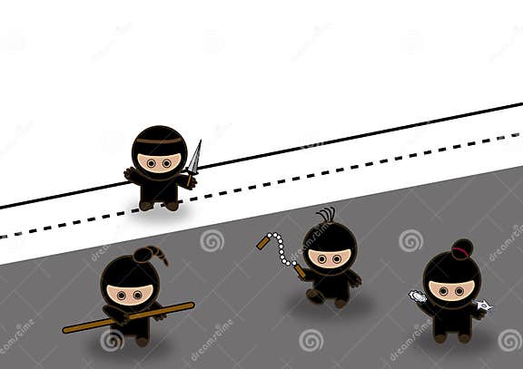 Abstract ninjas fighting stock illustration. Illustration of cartoon ...