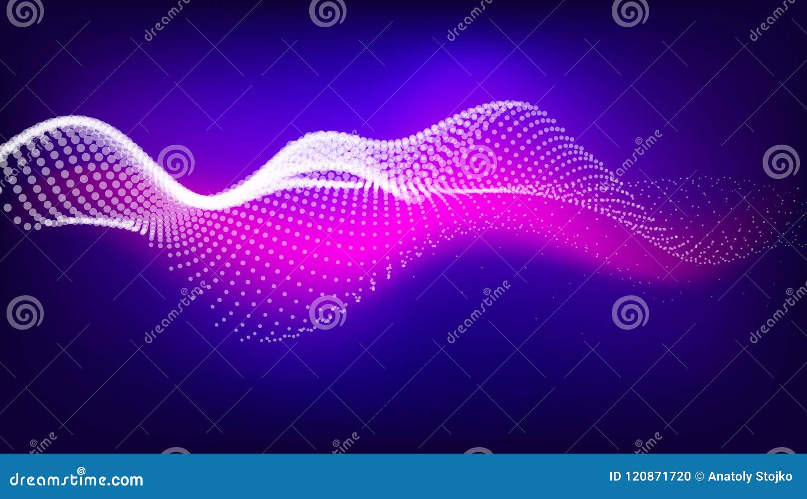 Abstract Noise Wave Points with Depth of Field. Futuristic Digi Stock ...