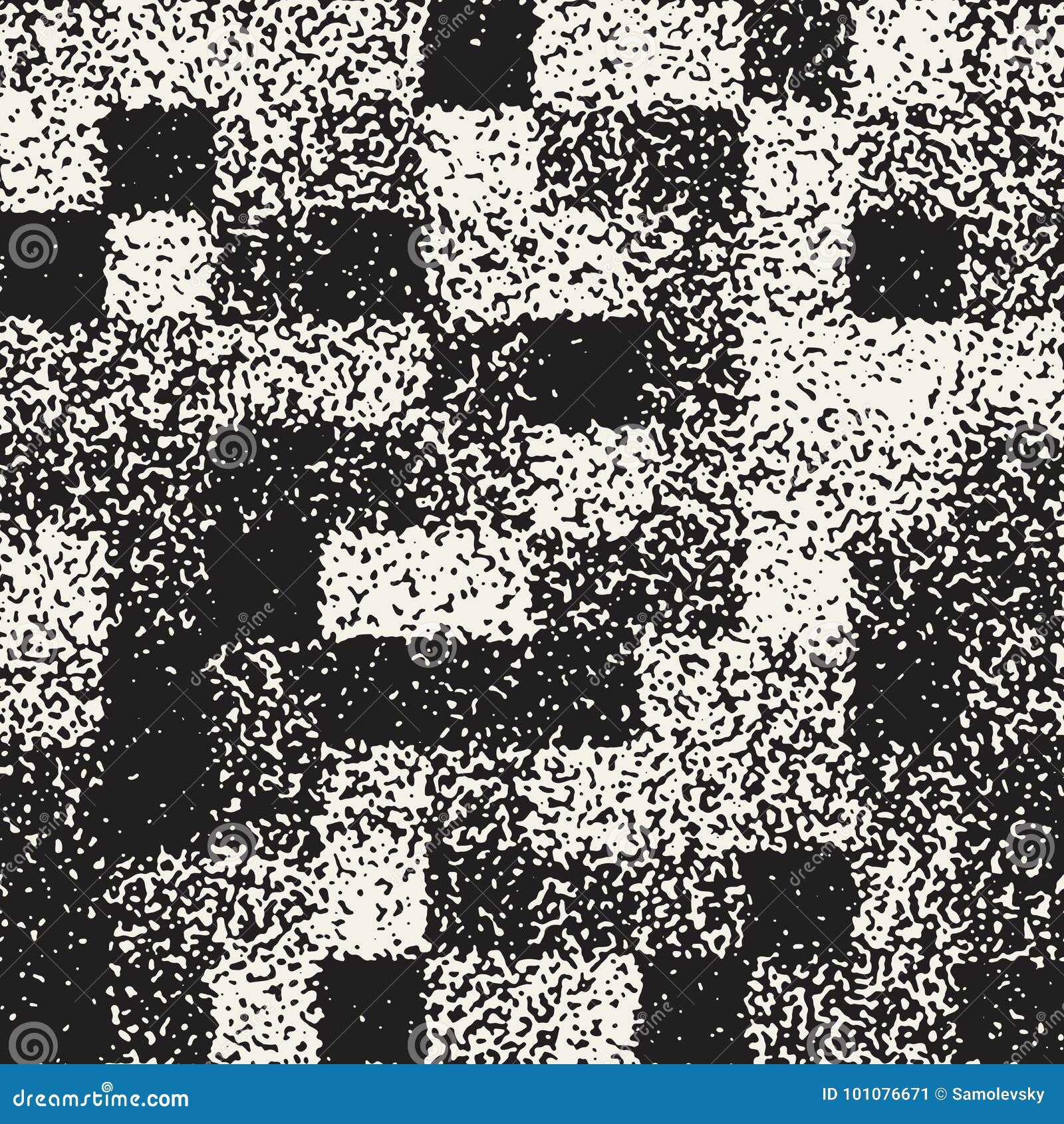 Abstract Noisy Textured Shapes Background. Vector Seamless Vintage ...