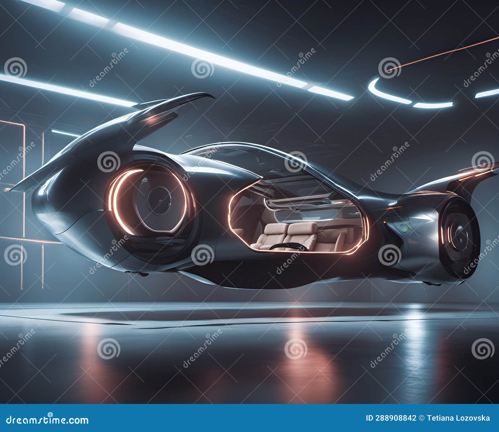 Abstract Non-existent Futuristic Luxury Flying Car Design Stock ...
