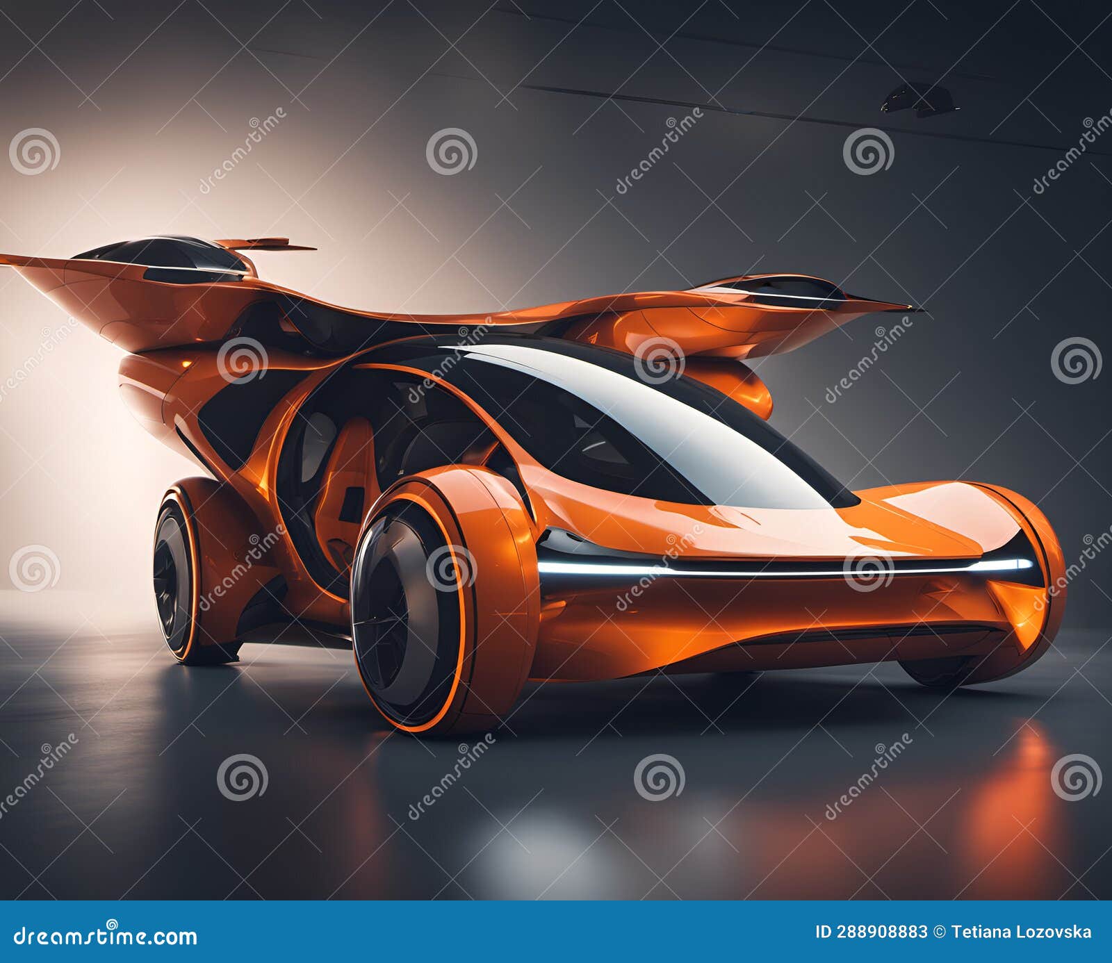 Abstract Non-existent Futuristic Luxury Flying Car Design Stock ...