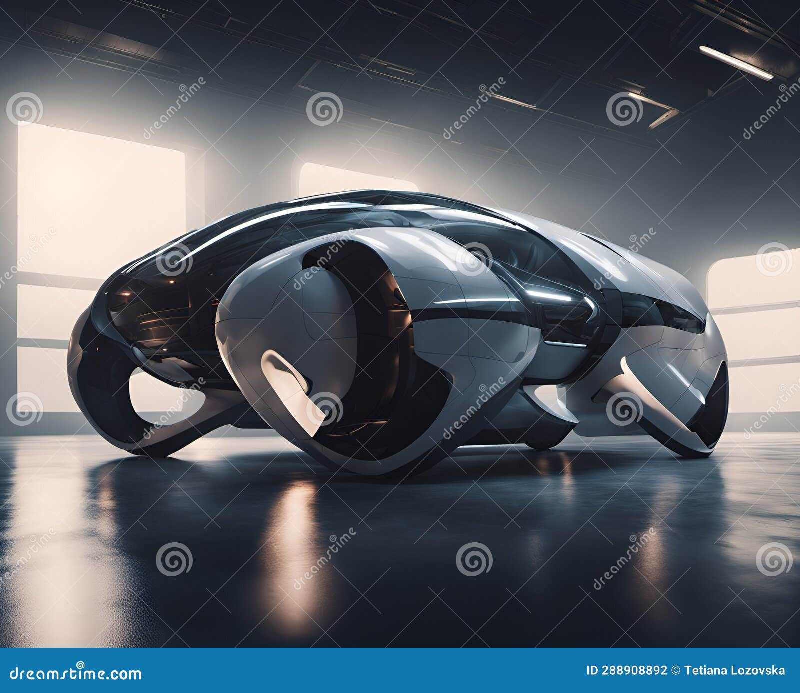 Abstract Non-existent Futuristic Luxury Flying Car Design Stock Photo ...