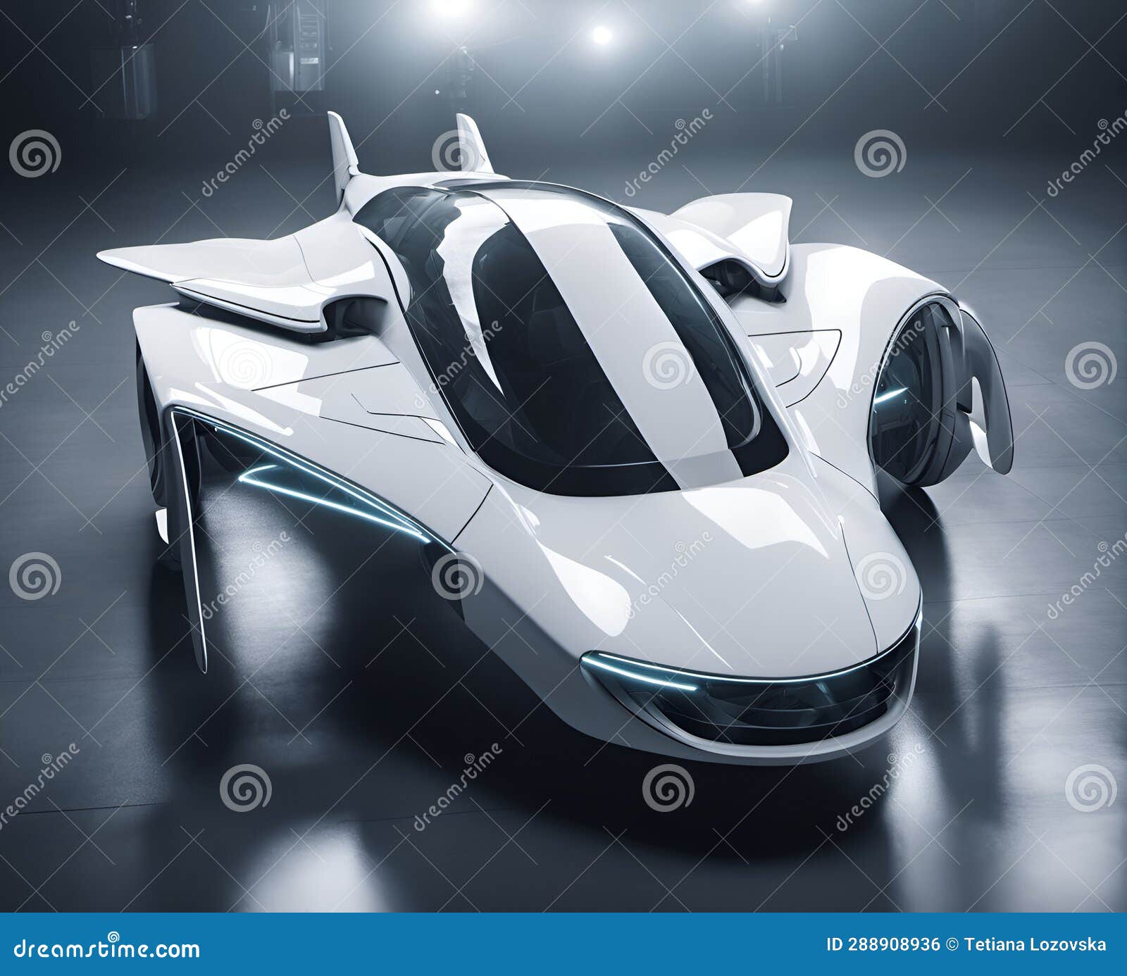Abstract Non-existent Futuristic Luxury Flying Car Design Stock ...